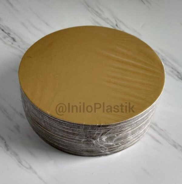 Cake Board Gold / Tatakan Bulat 18cm - iniloplastik.com